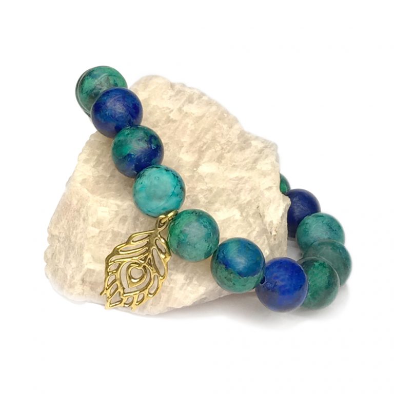 Buy Peacock Blue (Azurite) Bracelet Online | Siddha Yoga Bookstore