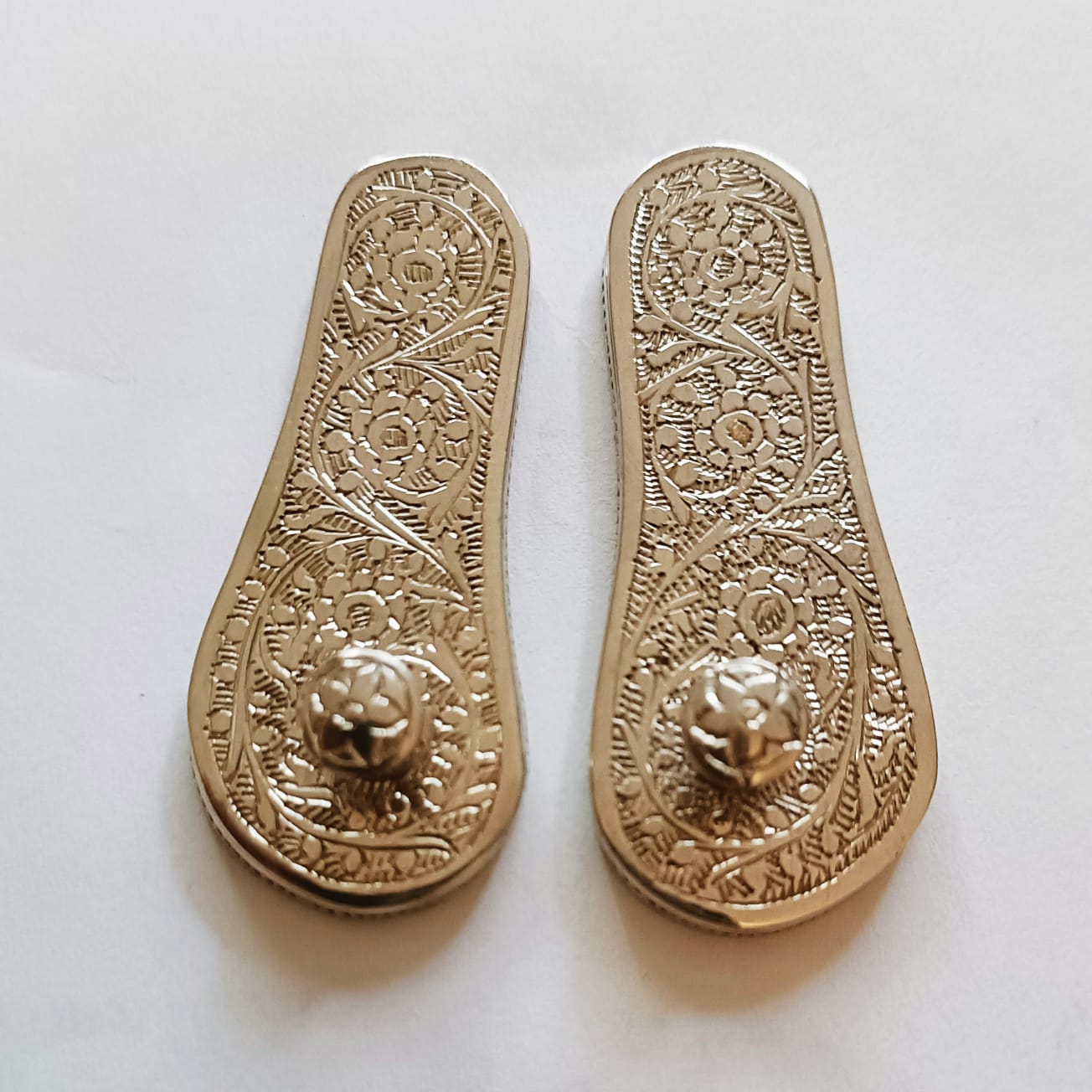 Silver Brass Paduka 2 inch - Siddha Yoga Book Store
